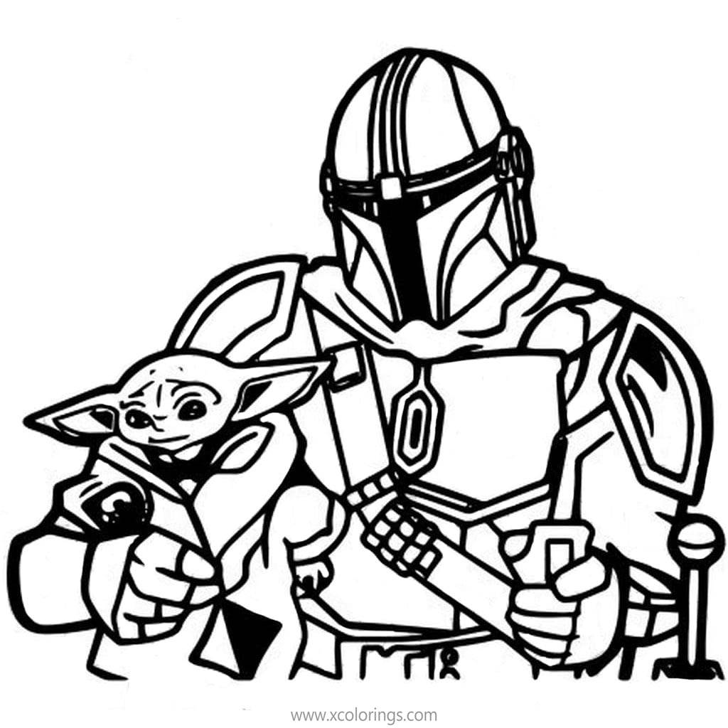 Mandalorian Baby Yoda Coloring Pages
