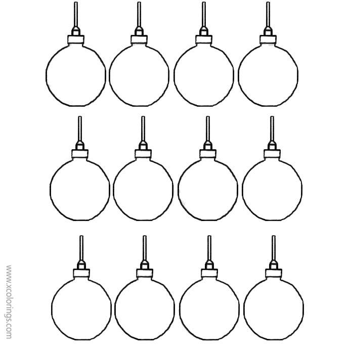 Christmas Ornaments Coloring Pages Craft Template XColorings