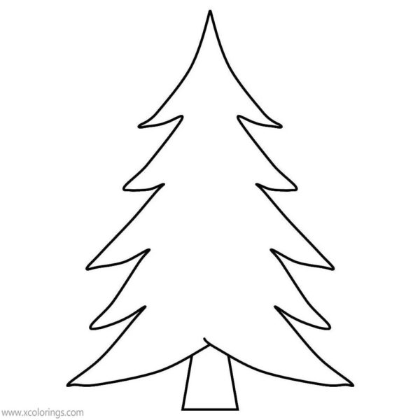 Simple Christmas Tree Coloring Pages - XColorings.com