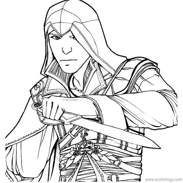 Assassin's Creed Coloring Pages Altair - XColorings.com