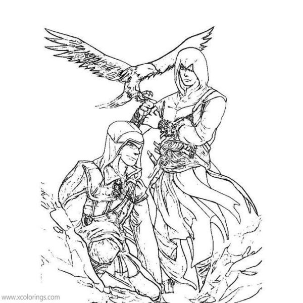 Assassin's Creed Coloring Pages Flag - XColorings.com