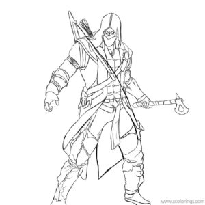 Assassins Creed Coloring Pages Ezio and Logo - XColorings.com