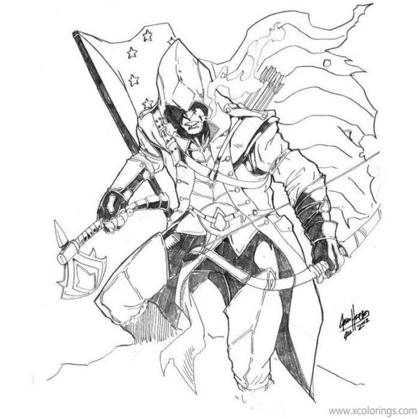 Assassin's Creed Coloring Pages Altair - XColorings.com