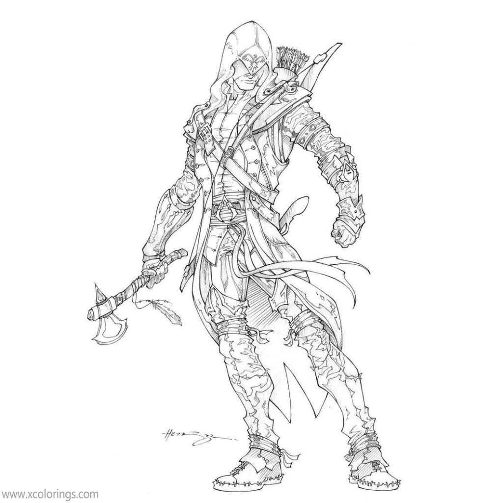 How to Draw Assassin's Creed Ezio Coloring Pages - XColorings.com