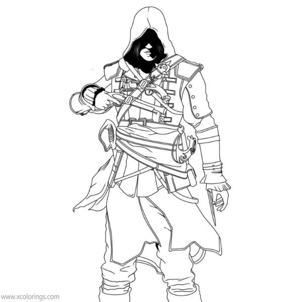 Assassin's Creed Coloring Pages Flag - XColorings.com