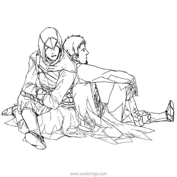 Assassin's Creed Coloring Pages Altair Lineart - XColorings.com