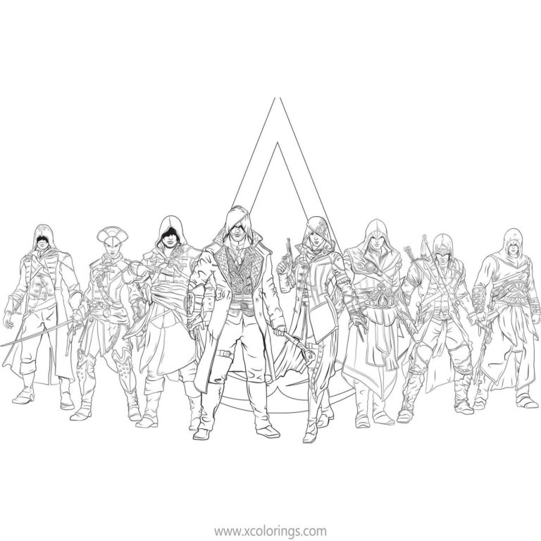 Assassin's Creed Characters Coloring Pages Altair - XColorings.com