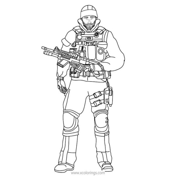 Rainbow Six Siege Coloring Pages Jager - XColorings.com