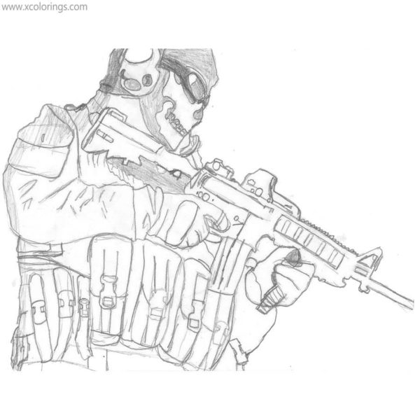 Call Of Duty Coloring Pages Zombie by Kopale - XColorings.com