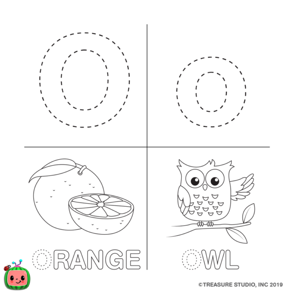 CoCoMelon ABC Coloring Pages Letter A - XColorings.com