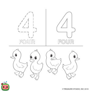 CoComelon Coloring Pages Number Six 6 - XColorings.com