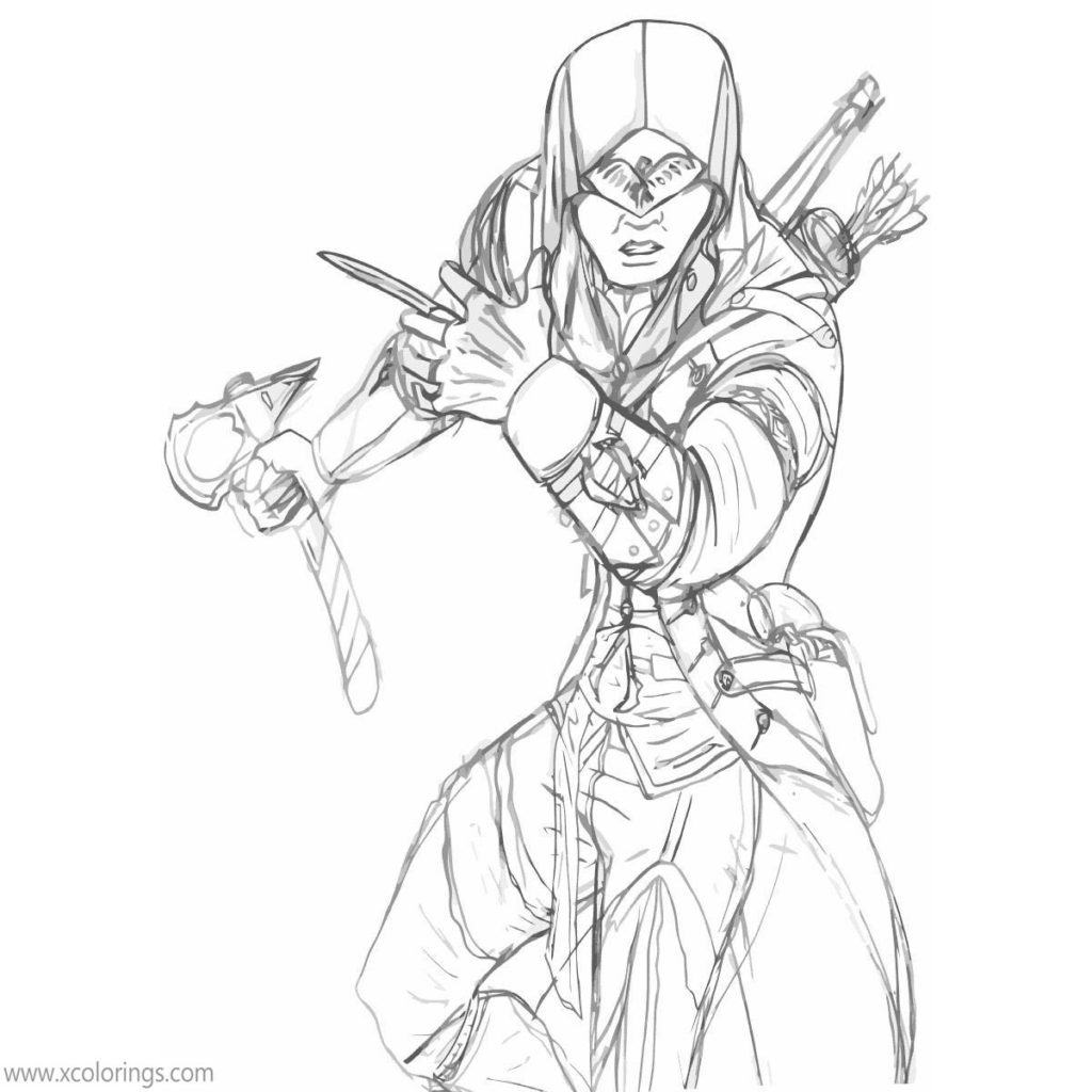 Assassin's Creed Coloring Pages Altair - XColorings.com