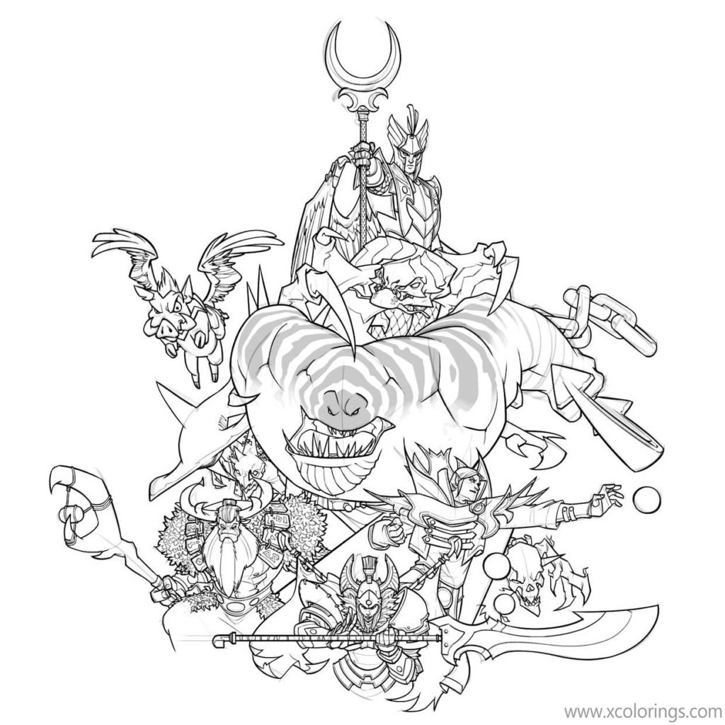 Dota 2 Coloring Pages Lina and Crystal Maiden - XColorings.com