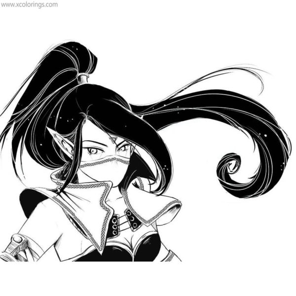 DOTA 2 Drow Ranger Coloring Pages - XColorings.com