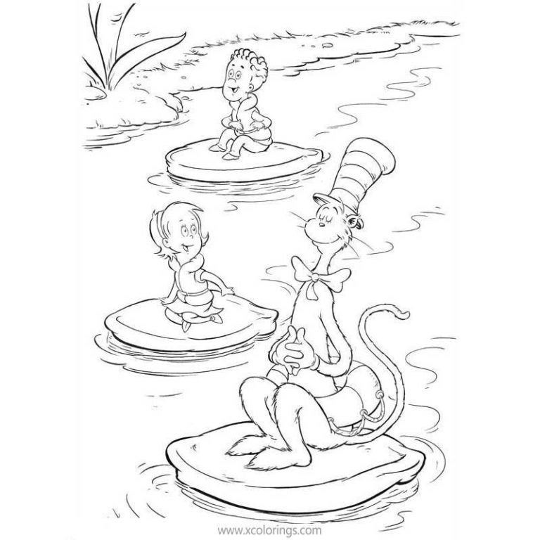 Cat In The Hat from Dr. Seuss Coloring Pages - XColorings.com