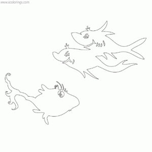 Dr. Seuss One Fish Two Fish Coloring Pages Fish Tank - XColorings.com