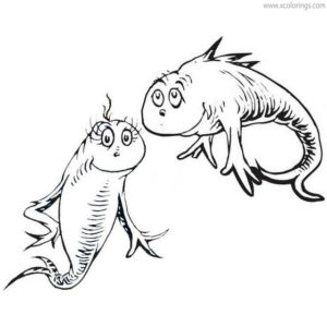 Dr. Seuss One Fish Two Fish Coloring Pages Fish Tank - XColorings.com