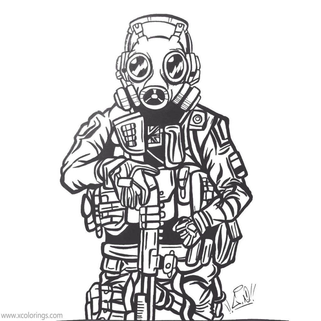 Rainbow Six Siege Coloring Pages Thatcher - XColorings.com