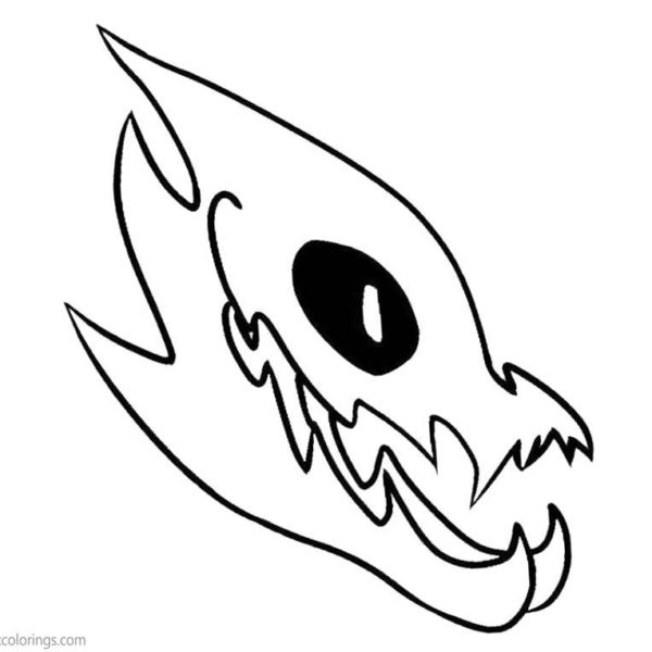 Gaster Blaster Face Coloring Pages - XColorings.com