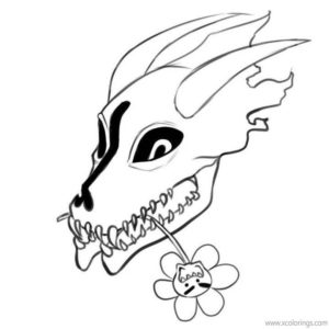 Gaster Blaster Face Coloring Pages - XColorings.com