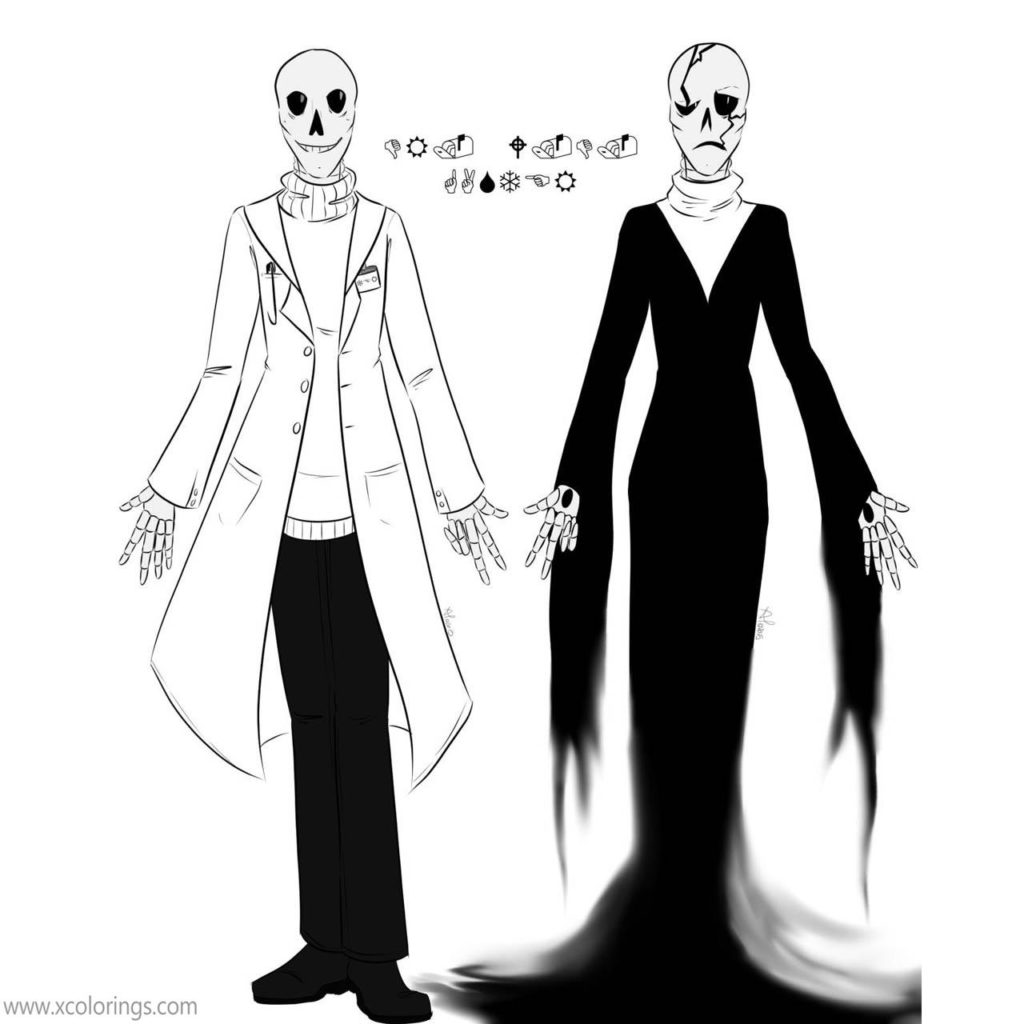 Undertale Gaster Coloring Pages - XColorings.com