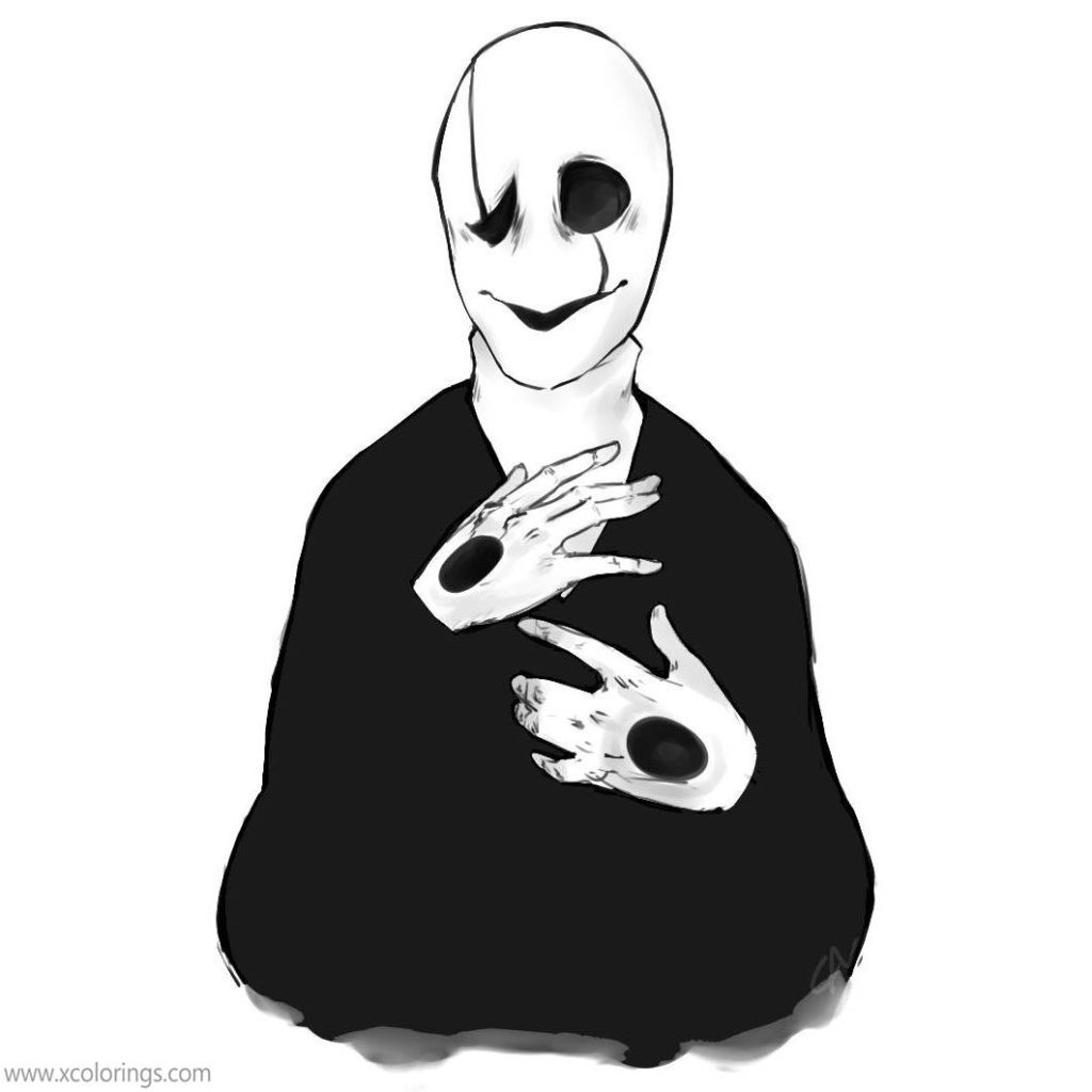 Undertale Gaster Coloring Pages Black and White - XColorings.com
