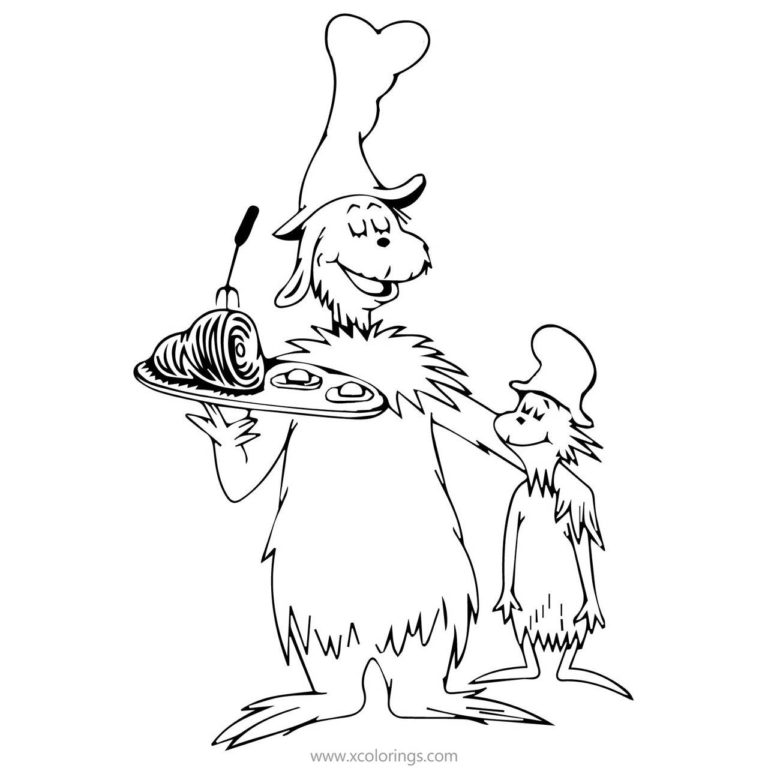 Green Eggs and Ham Coloring Pages Character Sam - XColorings.com
