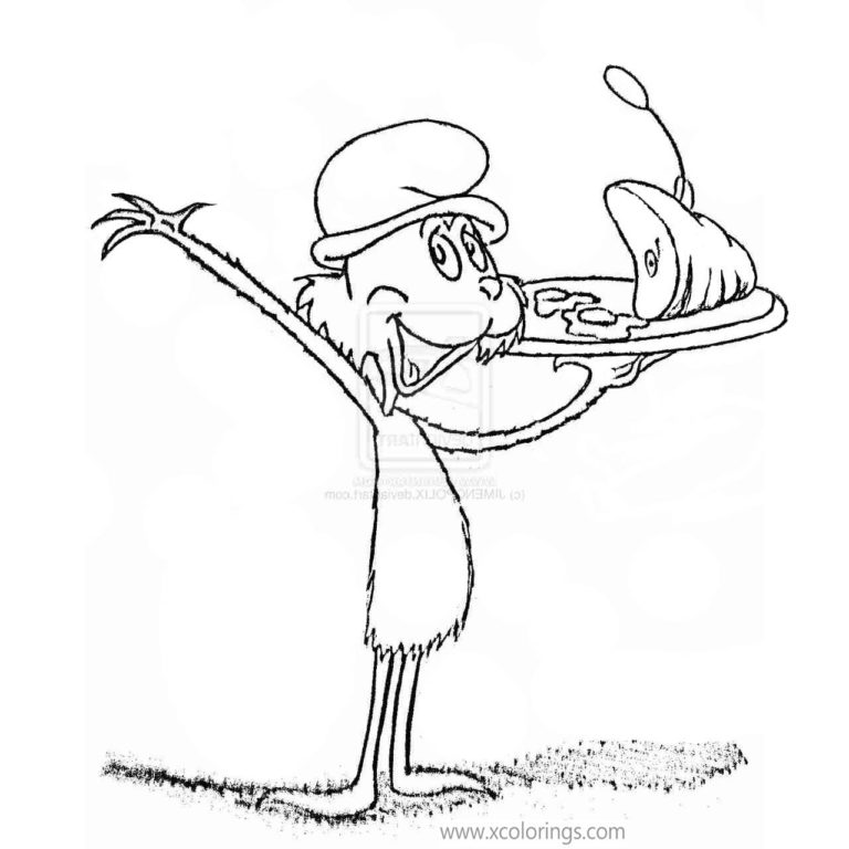 Green Eggs and Ham Coloring Pages Characters On the Car - XColorings.com