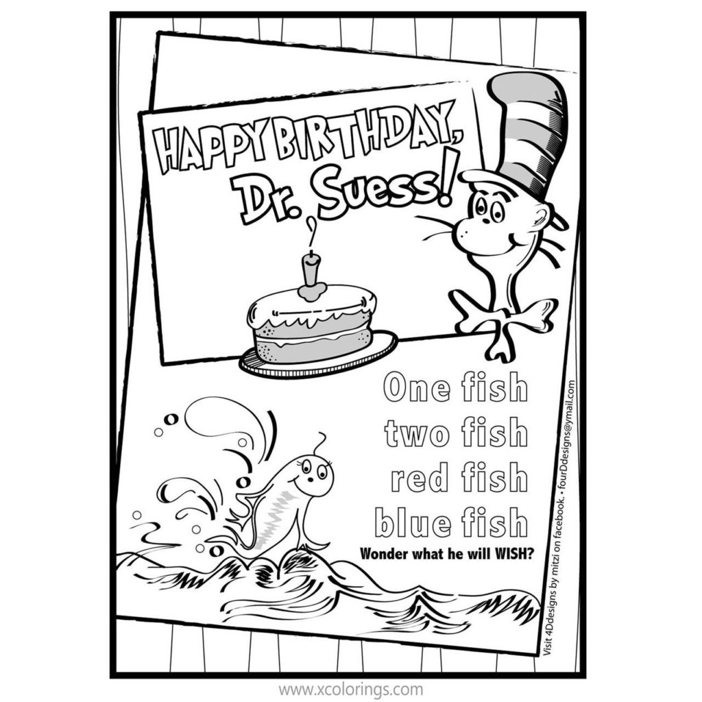 Happy Birthday Dr Seuss Coloring Sheets - XColorings.com