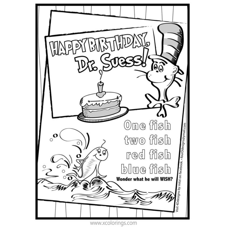 Happy Birthday Dr Seuss Coloring Sheets - XColorings.com