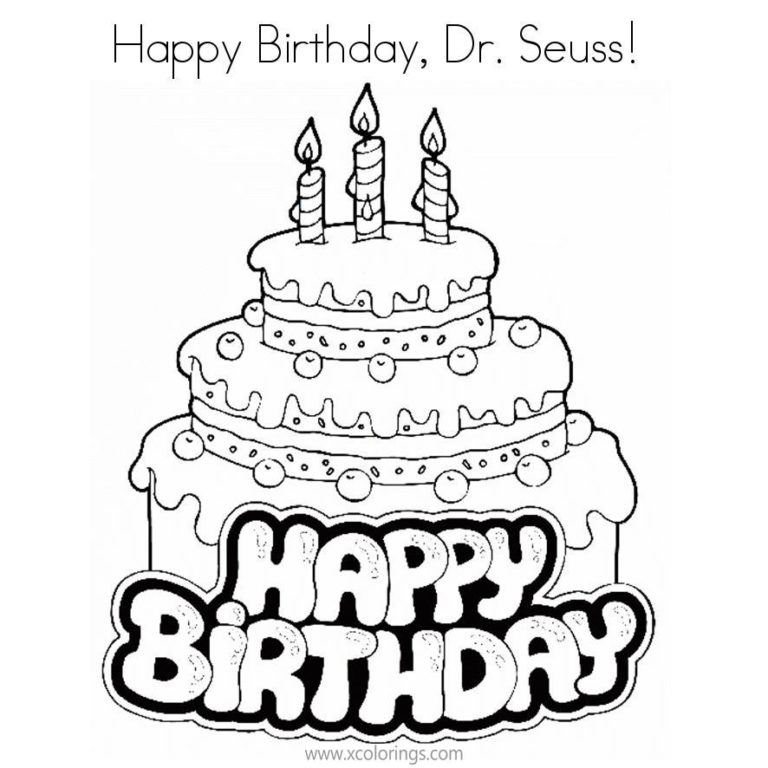 Happy Birthday Dr Seuss Coloring Sheets - XColorings.com