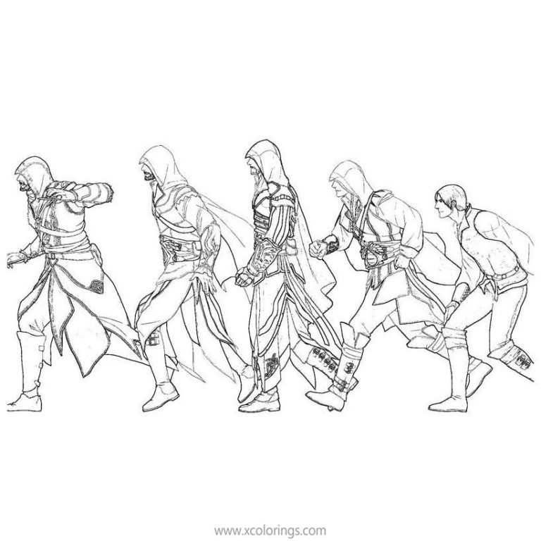 Assassin's Creed Coloring Pages Ezio Auditore da Firenze - XColorings.com