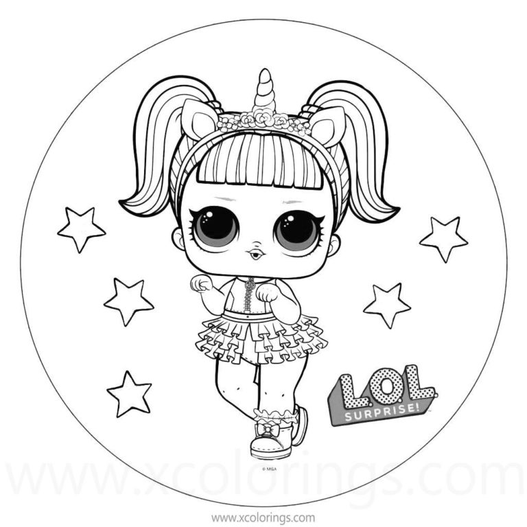 LOL Unicorn Coloring Pages Doll and Pet for Easter - XColorings.com