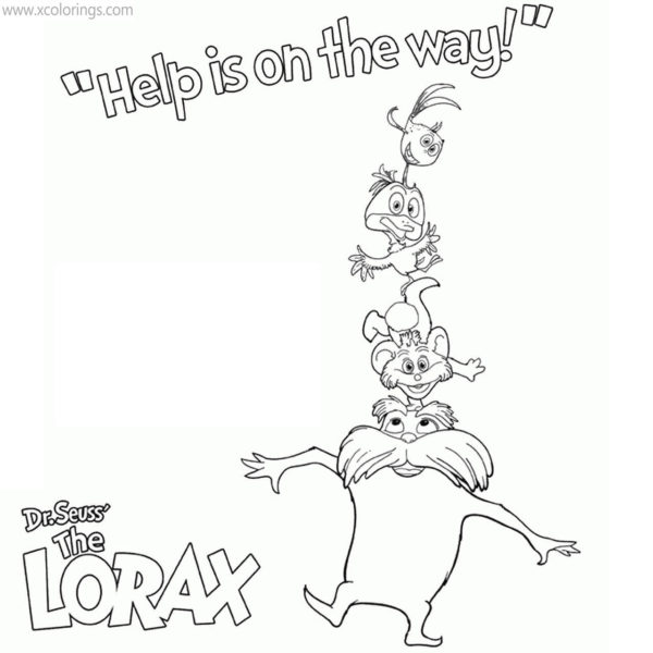 The Lorax Coloring Pages Thneeds with Truffula Trees - XColorings.com
