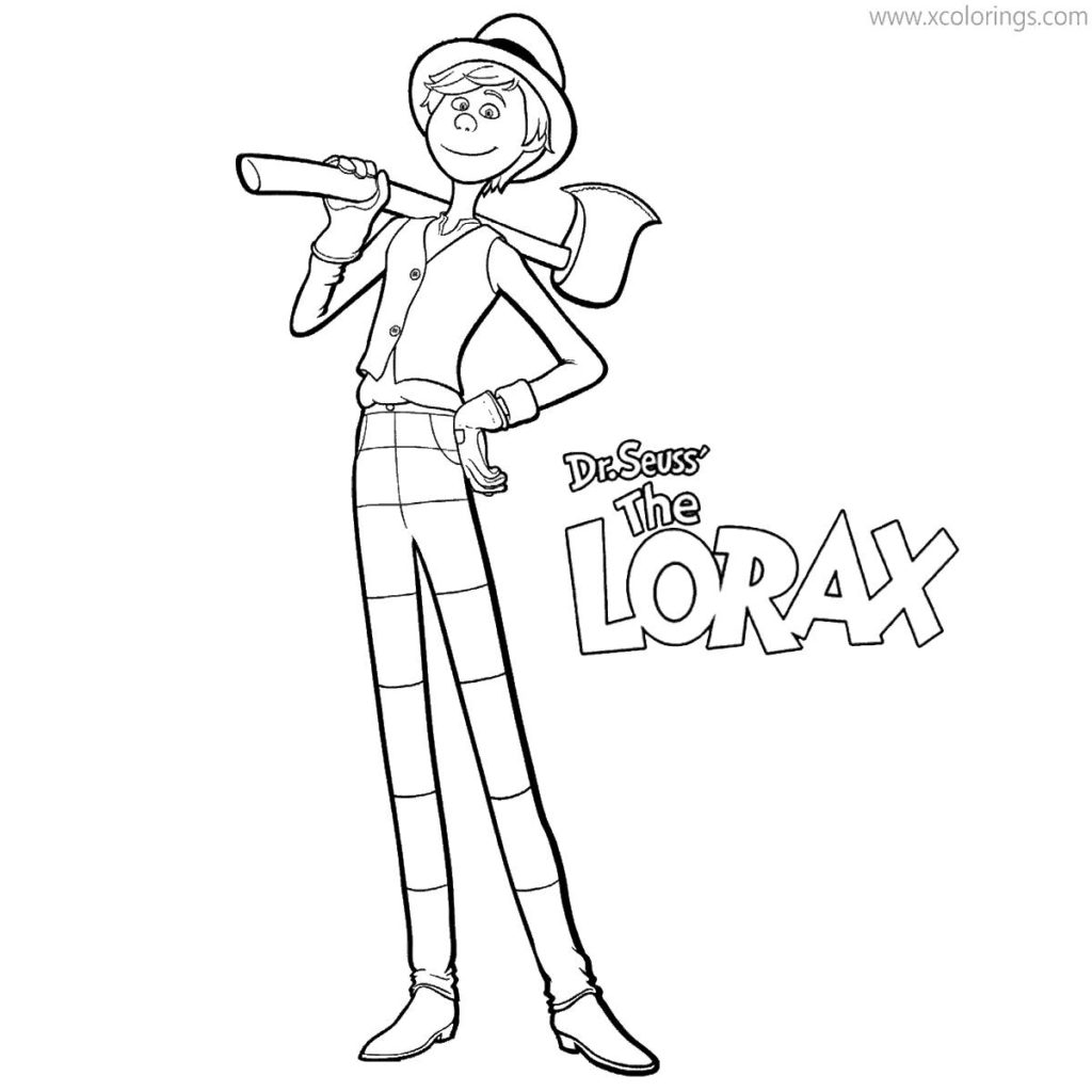 The Lorax Coloring Pages Thneeds with Truffula Trees - XColorings.com