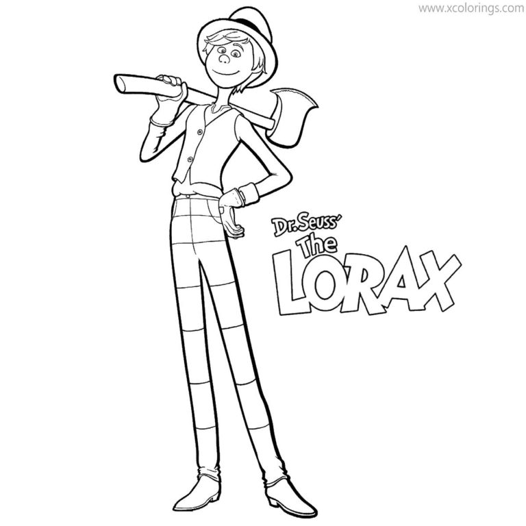 Lorax Coloring Pages Simple for Preschoolers - XColorings.com