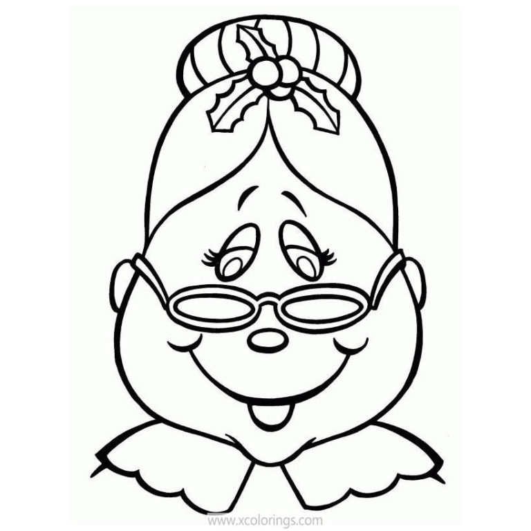 Mrs. Claus Face Coloring Page Coloring Pages