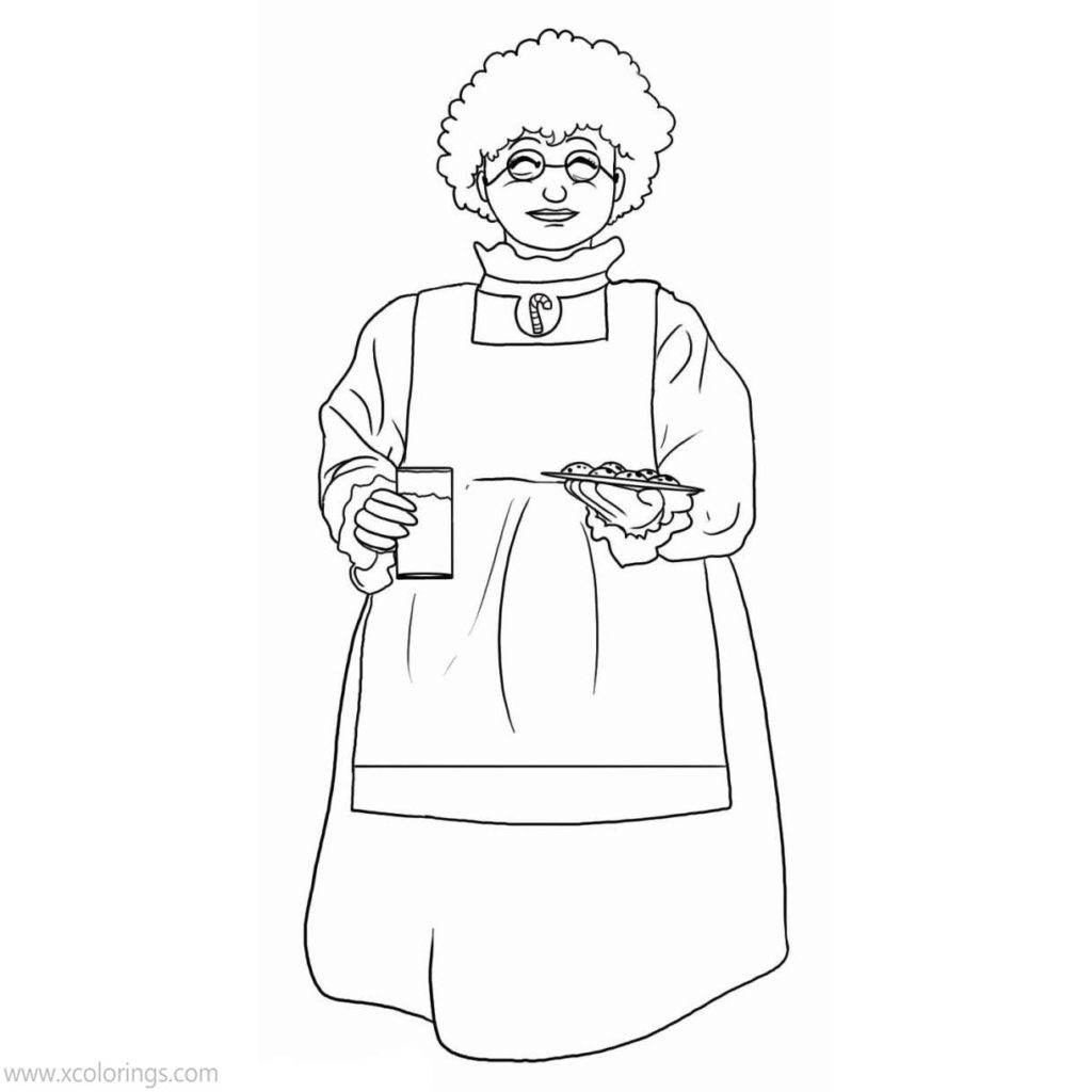 Cartoon Mr. and Mrs. Claus Coloring Pages - XColorings.com
