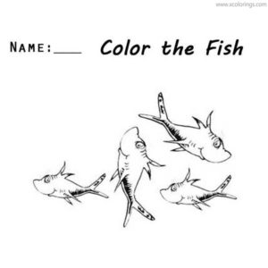 Dr. Seuss One Fish Two Fish Red Fish Blue Fish Coloring Pages Linear ...