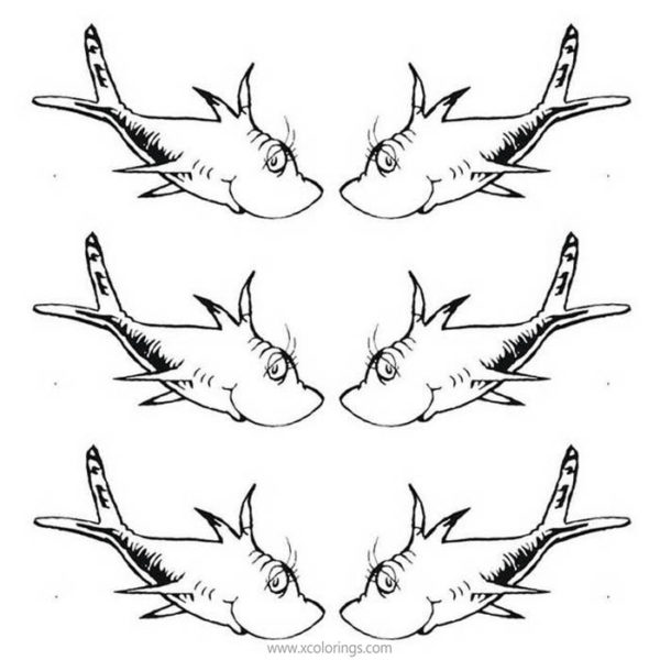 Dr. Seuss One Fish Two Fish Red Fish Blue Fish Coloring Pages Linear ...