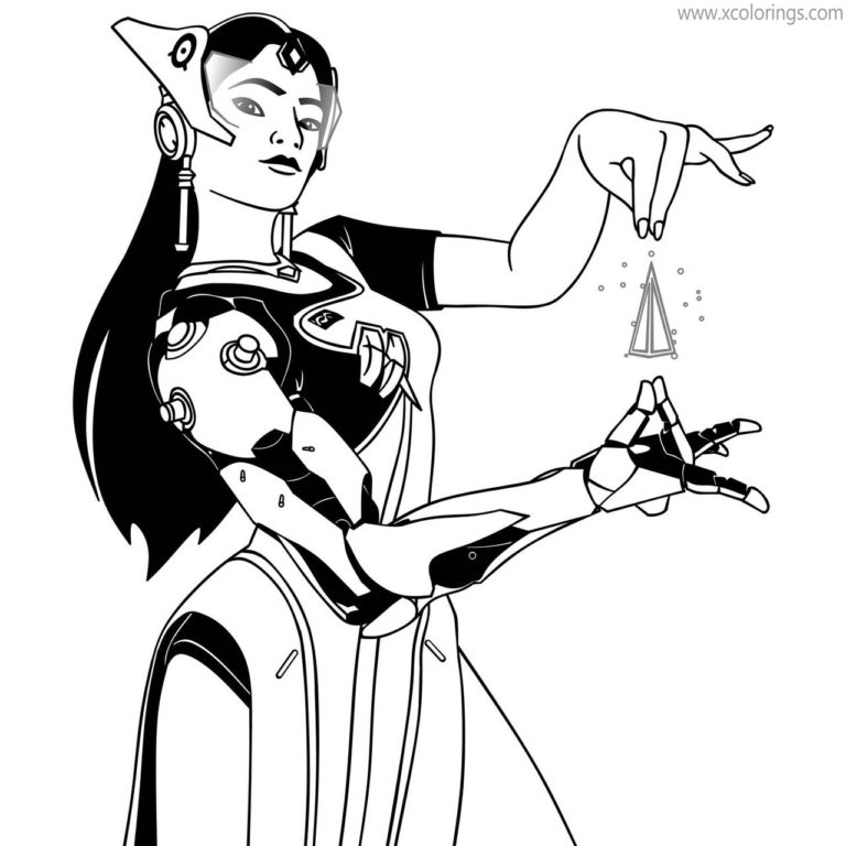 Overwatch Coloring Pages D VA the Tank - XColorings.com