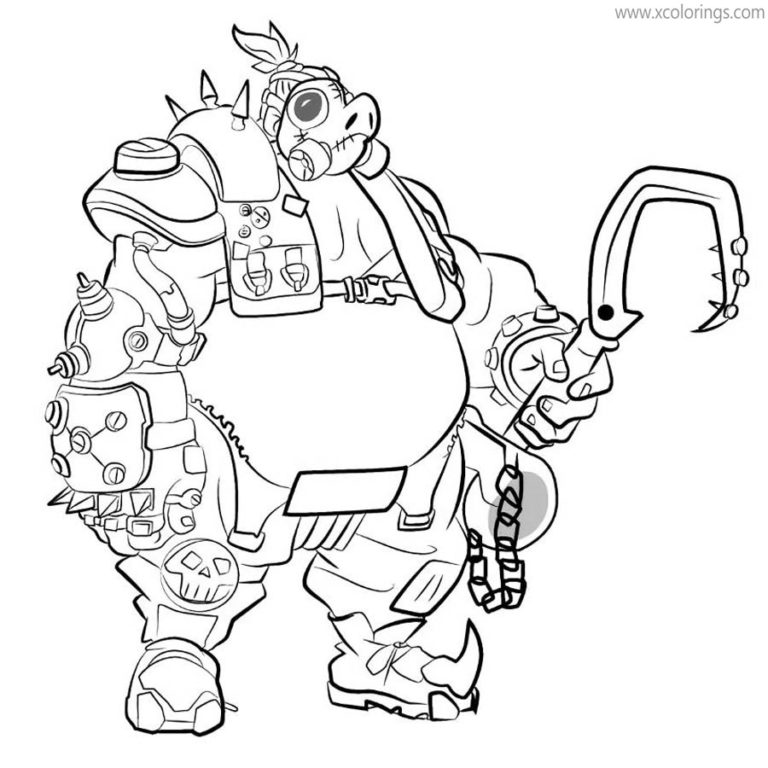 Overwatch Coloring Pages Junkrat Frag Launcher - XColorings.com