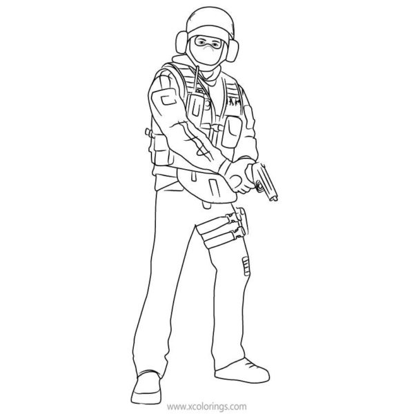 Girl from Rainbow Six Siege Coloring Pages - XColorings.com