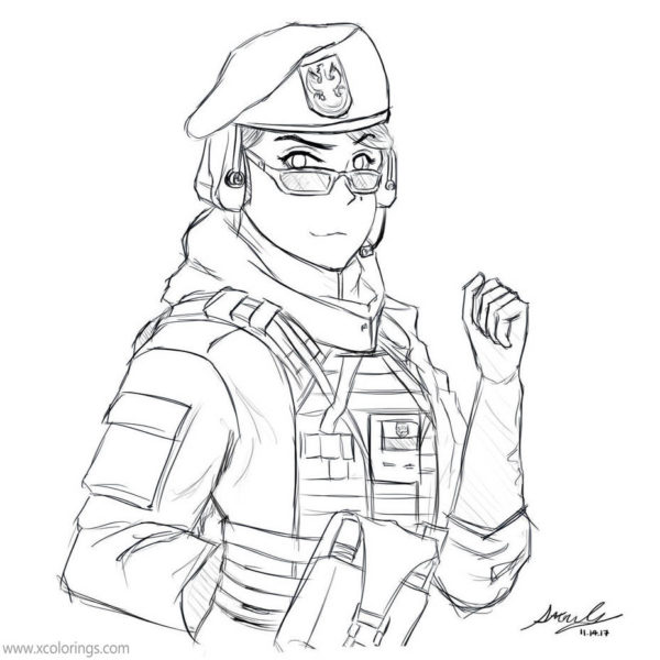 Rainbow Six Siege Coloring Pages Warden - XColorings.com