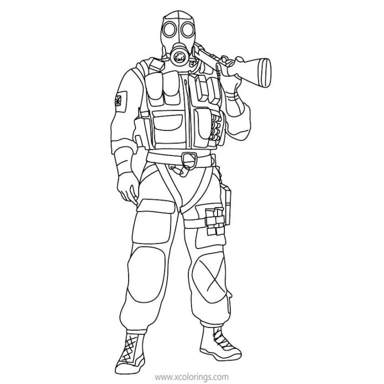 Rainbow Six Siege Coloring Pages Warden - XColorings.com