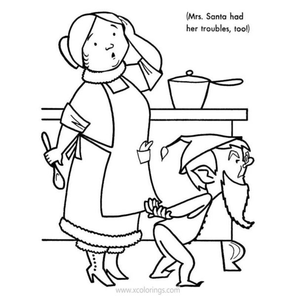 Mrs. Claus and Mr. Claus Coloring Pages with Snowflakes - XColorings.com