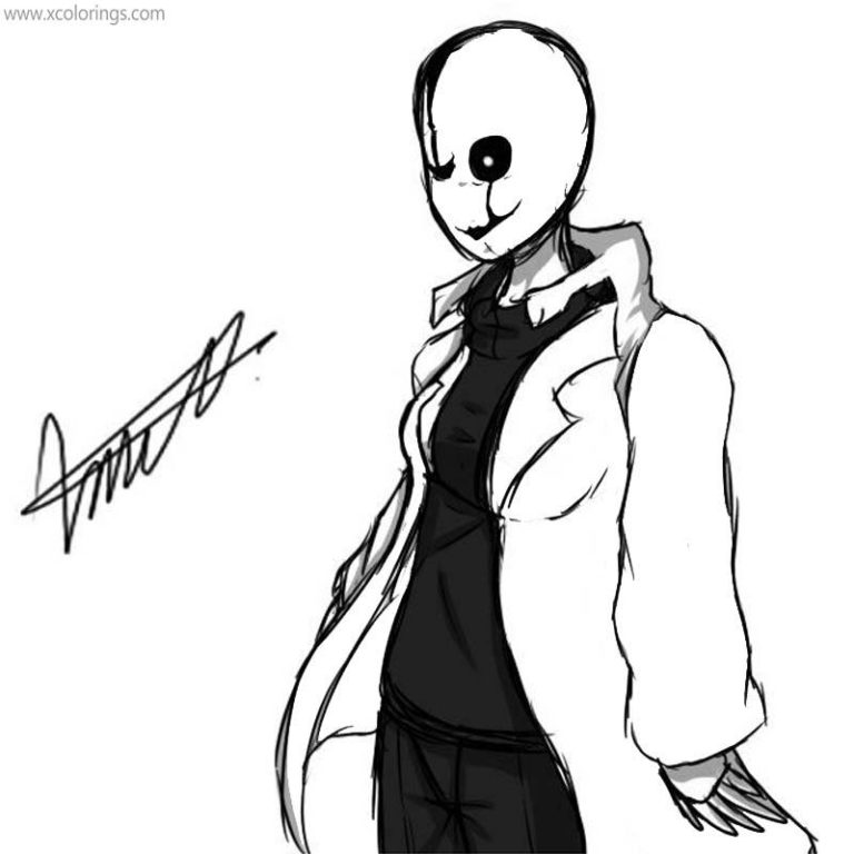 Gaster Coloring Pages Fanart - XColorings.com