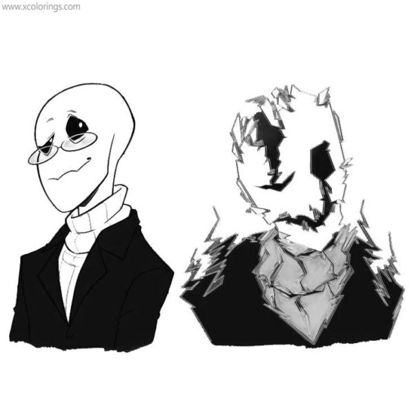 Undertale Gaster Coloring Pages - XColorings.com