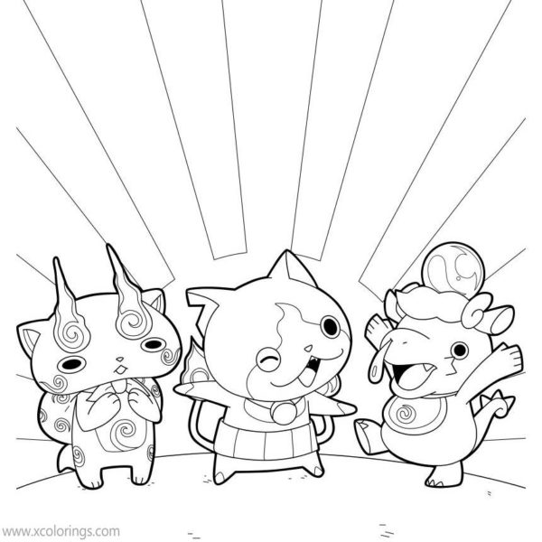 Yo-Kai Watch Characters Coloring Pages - XColorings.com