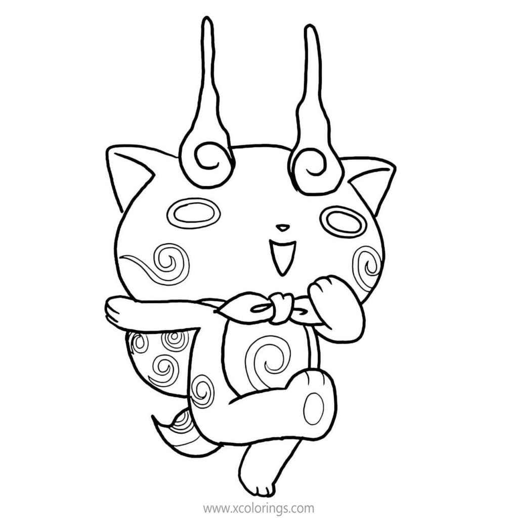 Yo-Kai Watch Coloring Pages Whisper with Smile - XColorings.com